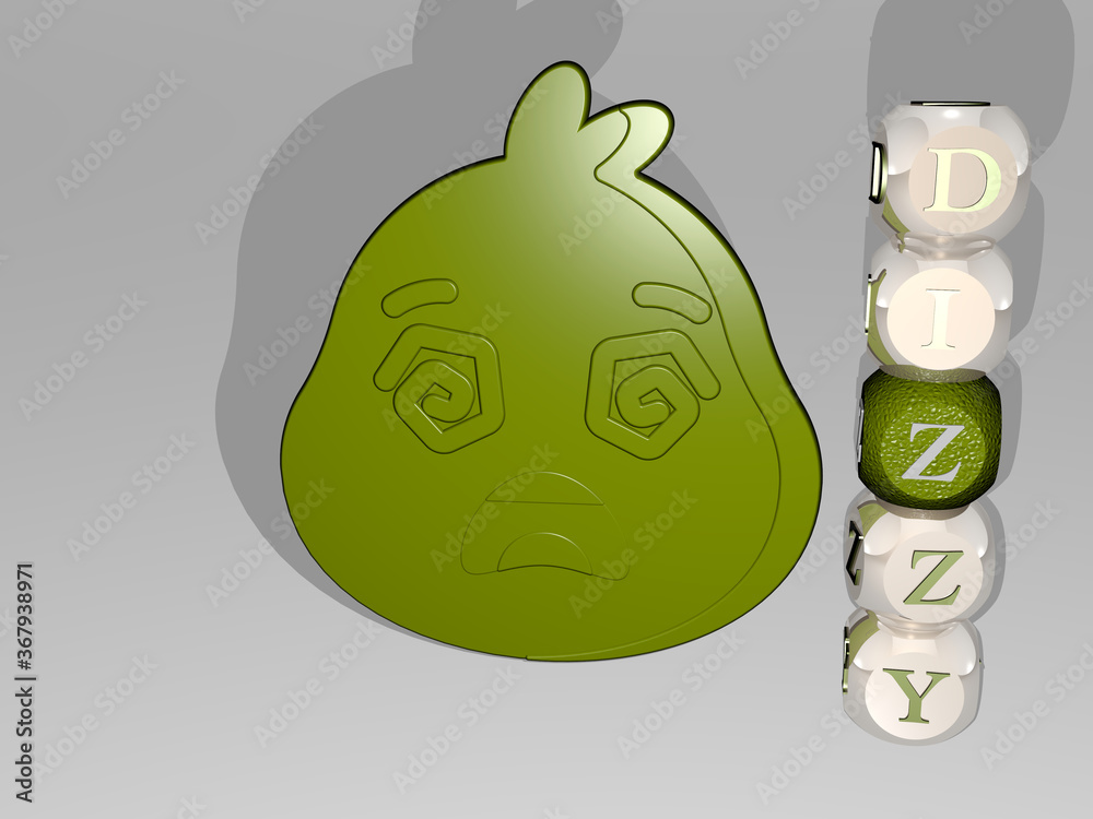 3D illustration of dizzy graphics and text around the icon made by ...