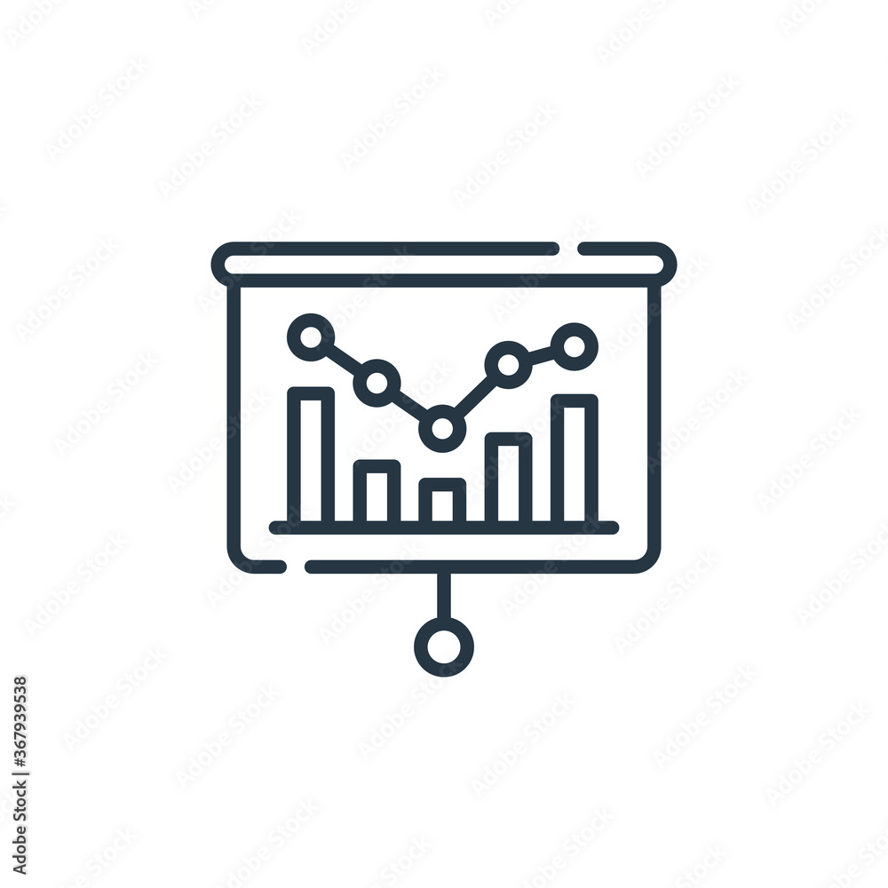 bar graph icon vector from smart city concept. Thin line illustration ...