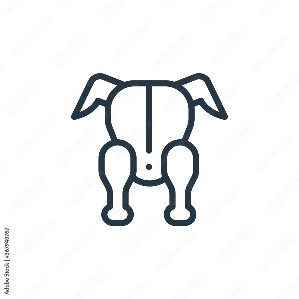 chicken icon vector from nutrition concept. Thin line illustration of ...