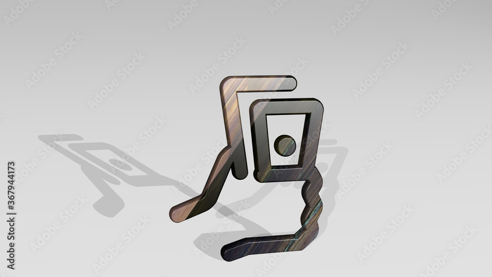 CASH PAYMENT BILLS casting shadow with two lights. 3D illustration of ...