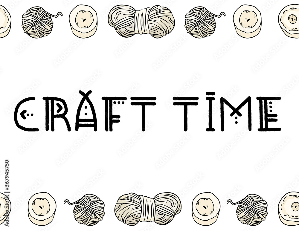 Craft time boho indigenous typography with cotton yarn threads seamless ...
