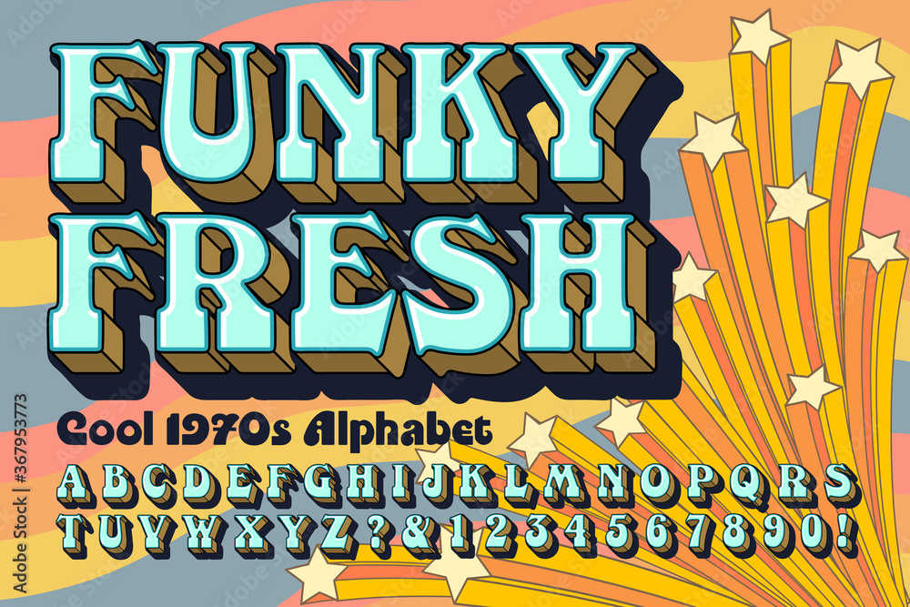 Poster A Funky and Fresh Alphabet Font Design in the Style of Groovy ...