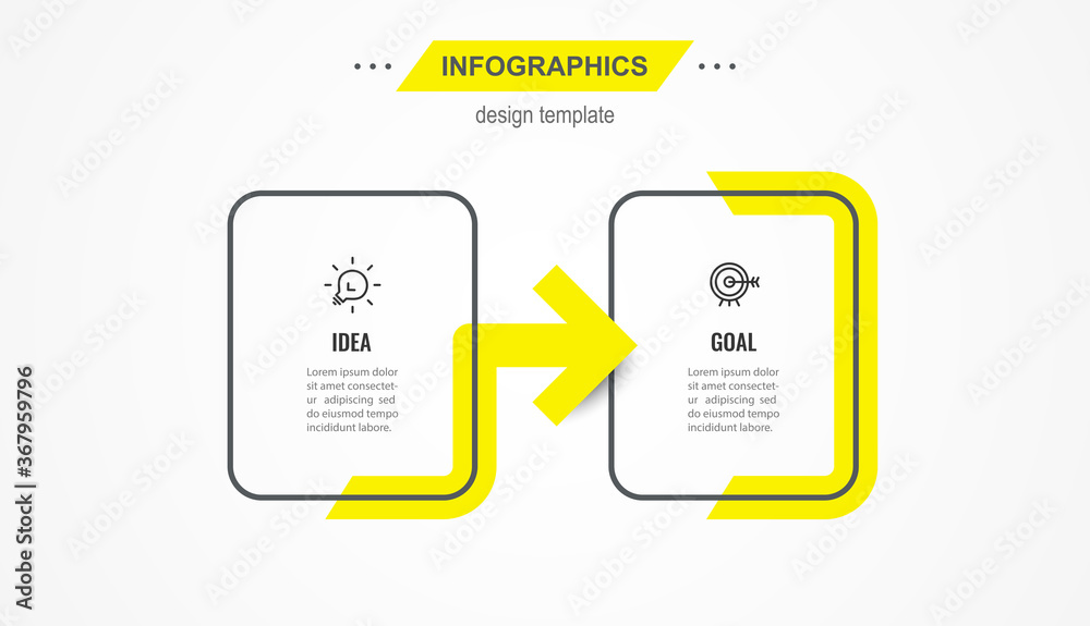 Vector Infographic design template with icons and 2 options or steps ...