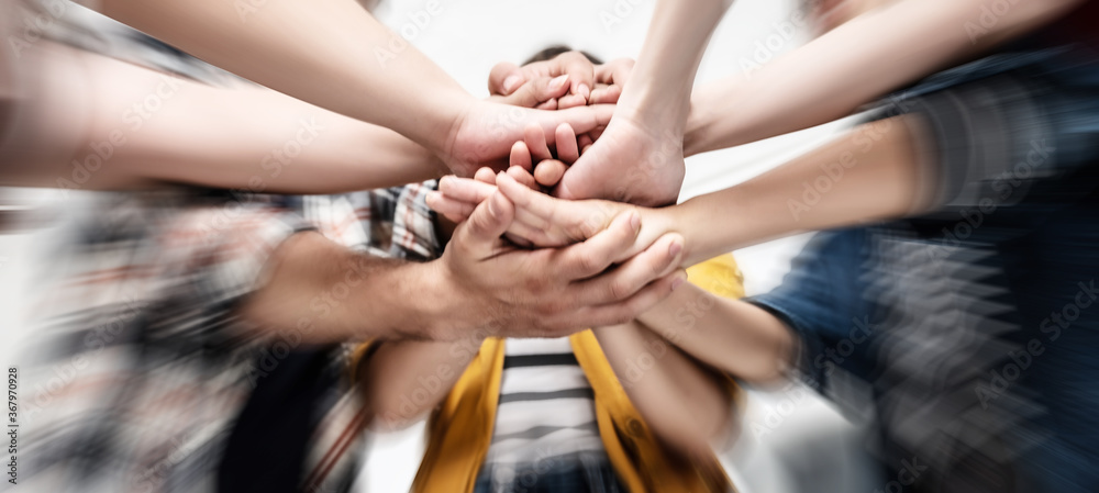 Co-working startup business team and teamwork concept. Young team ...