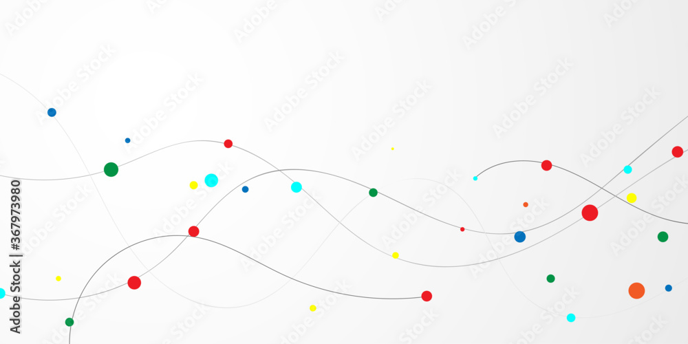 Abstract lines and dots background poster with dynamic triangle ...