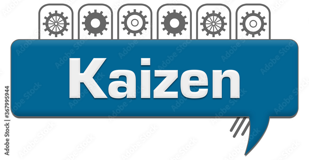 Kaizen Blue Grey Comment Symbol With Gears On Top Stock-Illustration ...