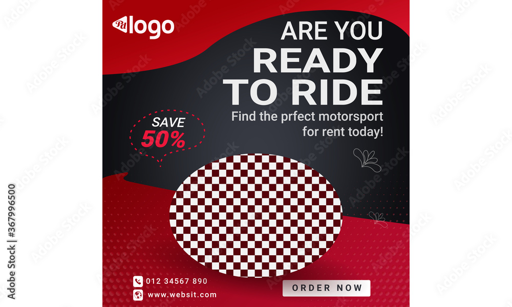 Ready to ride Motorcycle social media instagram post banner template ...