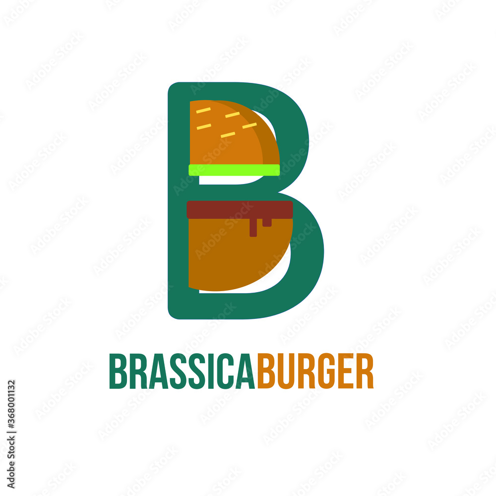 B letter for burger vector logo design Stock Vector | Adobe Stock