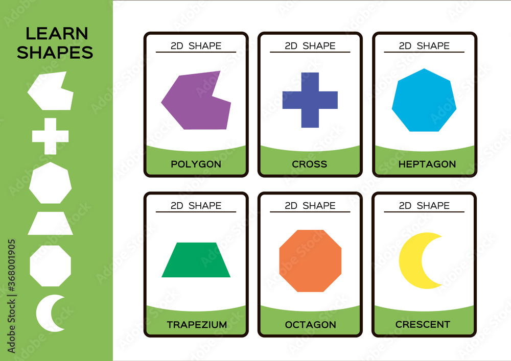 2D Geometric Shapes. Basic Geometrical Shapes For Children. 6 ...