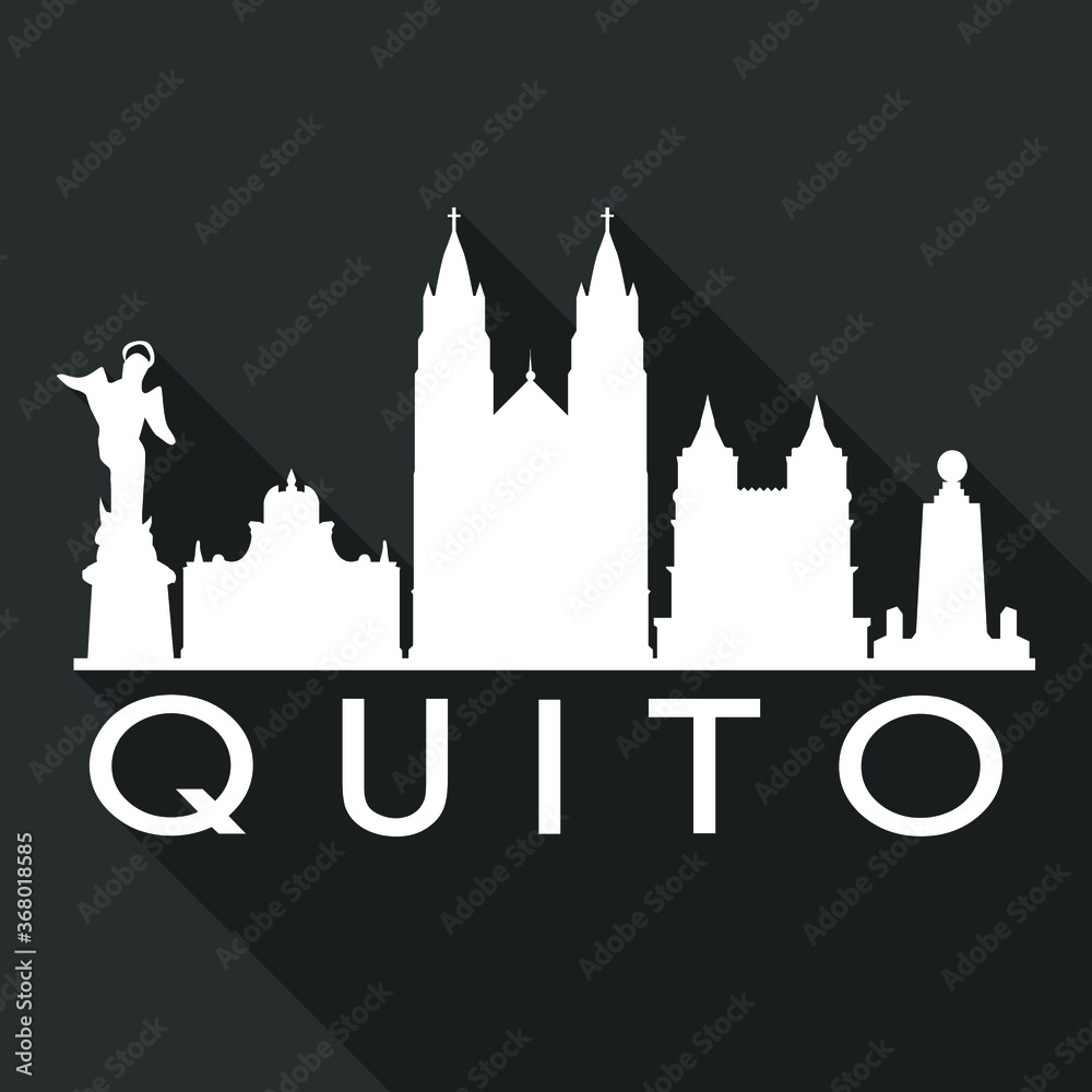 Quito Flat Icon Skyline Silhouette Design City Vector Art Famous ...