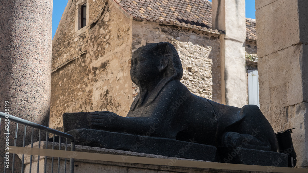 chorwacja, split, rzymskie miasto, stare mury, sfinks Stock Photo ...