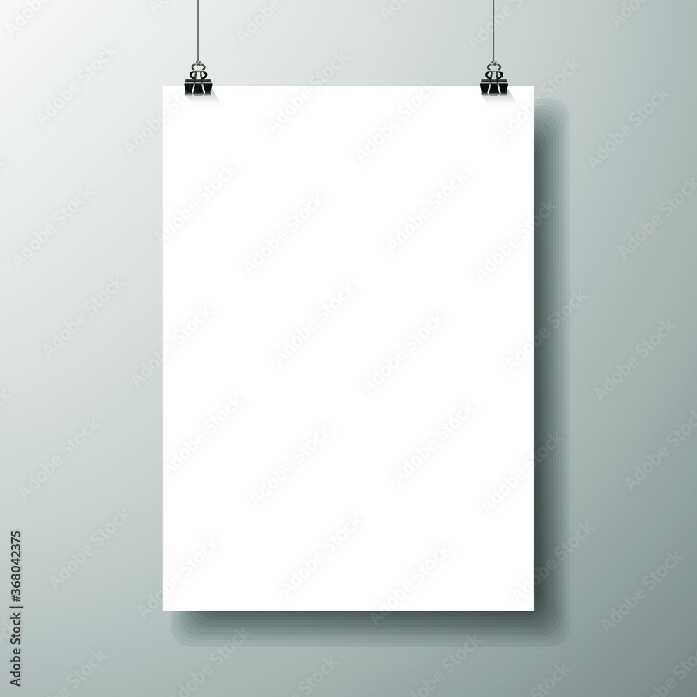 Empty poster template. A poster, a piece of paper hanging on the wall ...