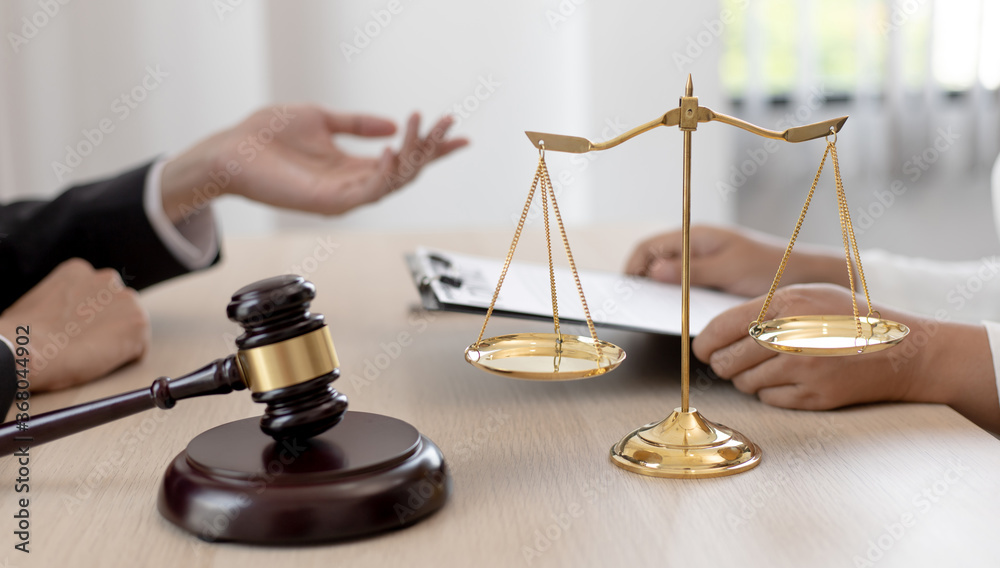 Lawyer is negotiating the case and negotiating with the client in the ...