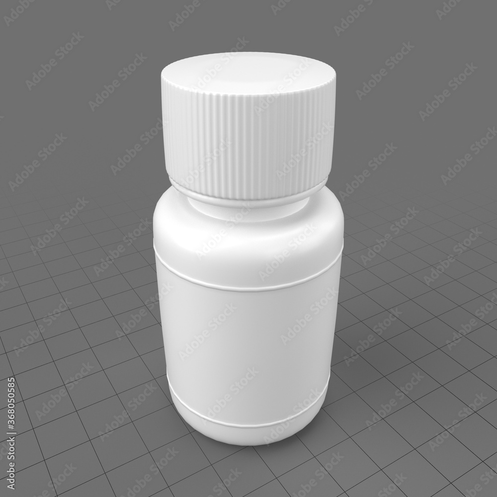 Small plastic pill bottle Stock 3D asset | Adobe Stock