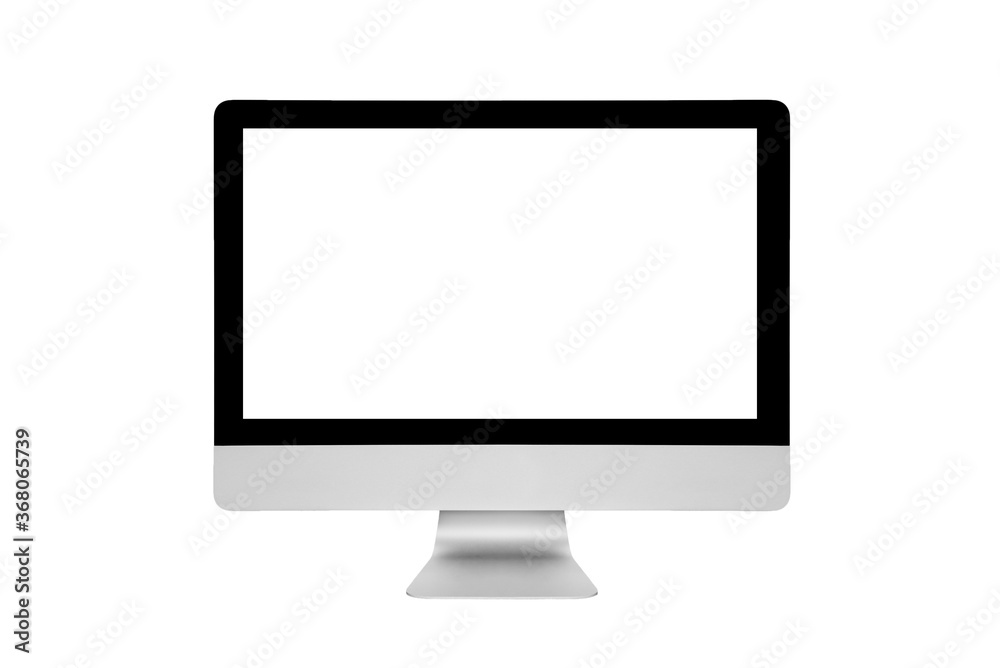 Smart modern pc with blank white screen isolated on background. Elegant ...