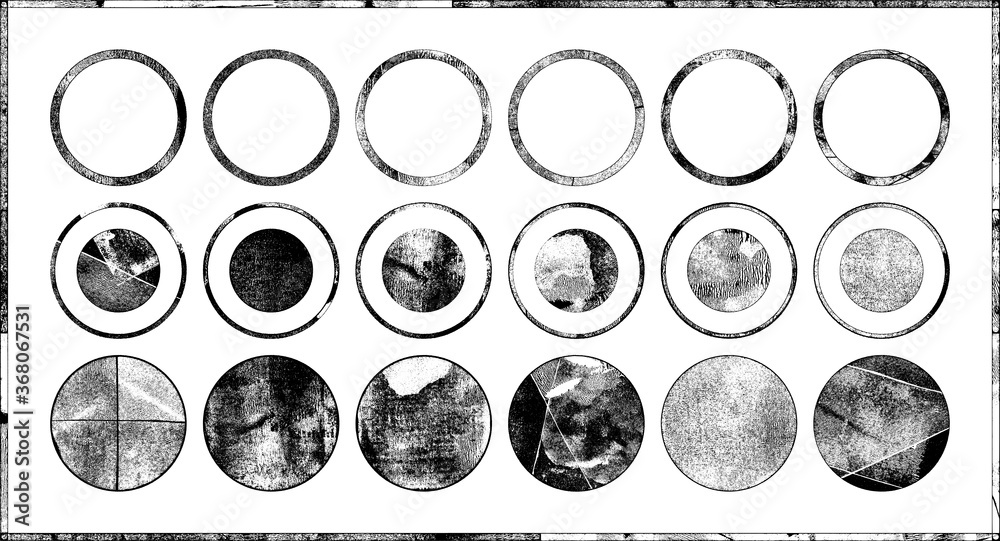 Rough Rolled Ink Circles. Highly detailed, individually textured shapes ...
