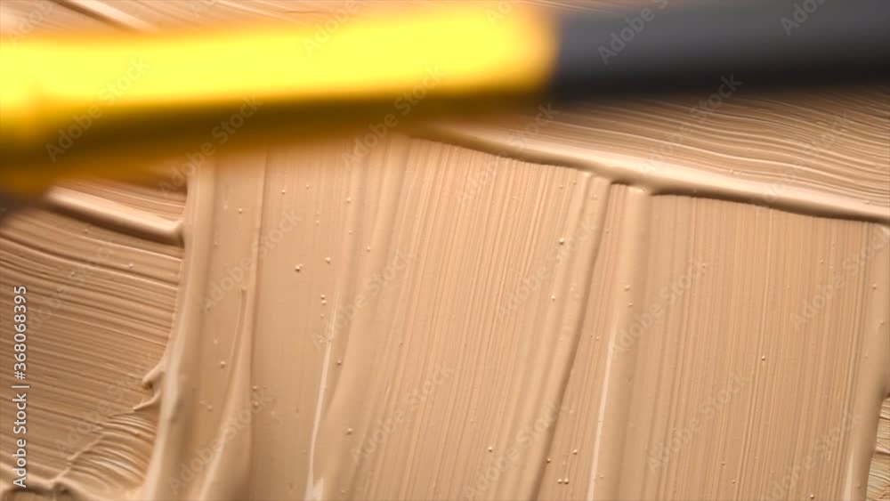 Foundation, concealer, face make-up smudge, smear. Cosmetic liquid ...