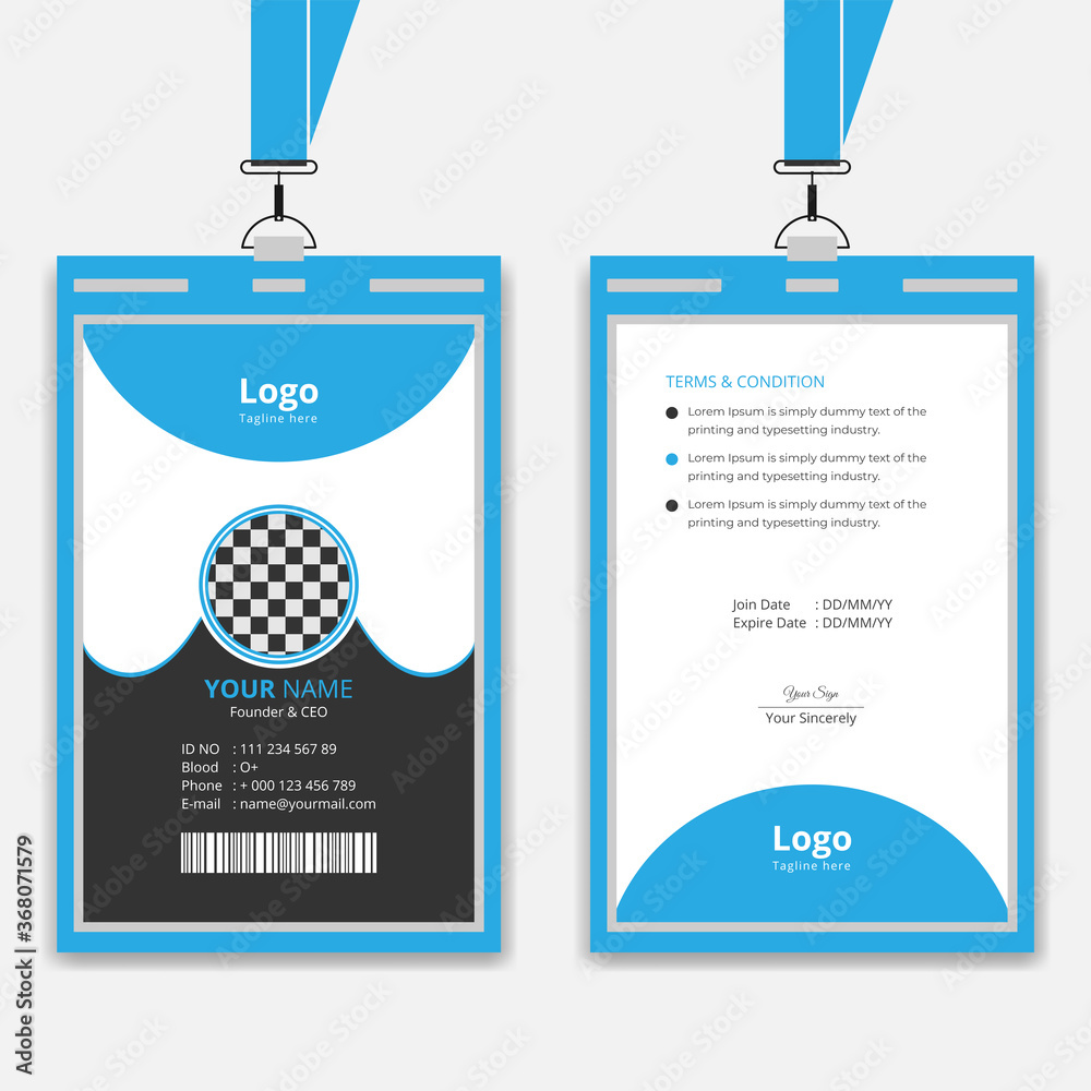 New Stylish Corporate ID Card design vector template Stock Vector ...
