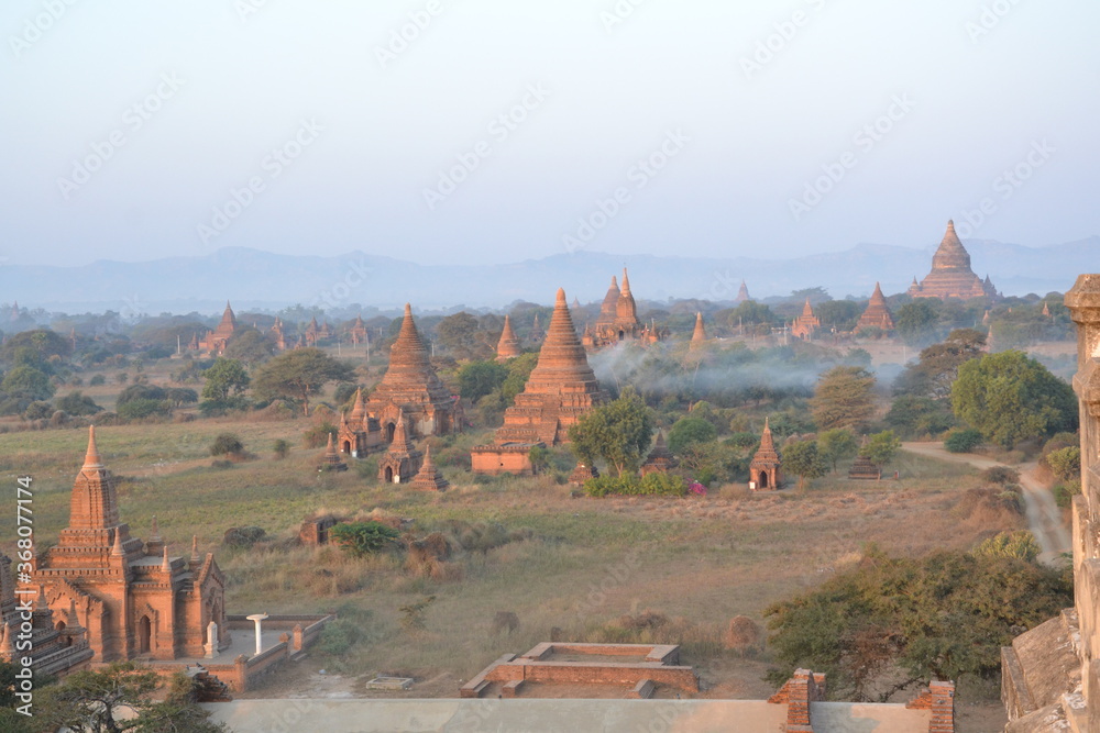 Buddhist temples, pagodas and monasteries at old Bagan city, Myanmar ...