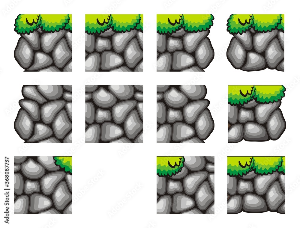 vector illustration of stone texture, in cartoon style and tileable ...