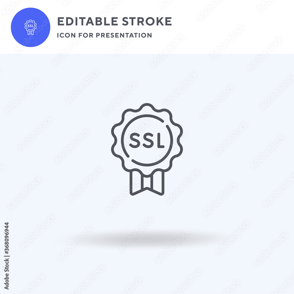 Ssl Certificate icon vector, filled flat sign, solid pictogram isolated ...