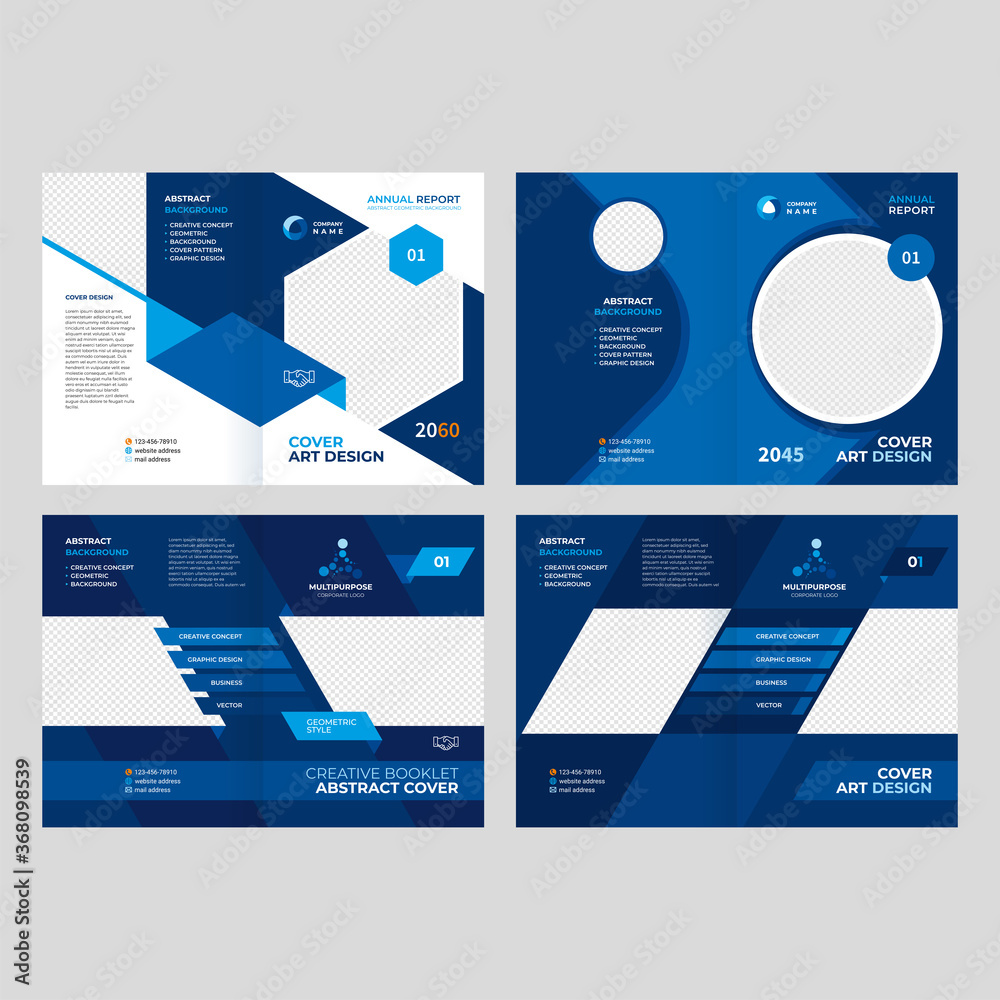 Cover design for a booklet, catalog, flyer, creative geometric ...