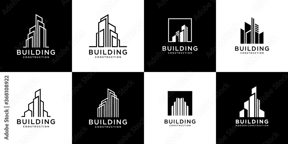 Set of building logo design inspiration Stock Vector | Adobe Stock