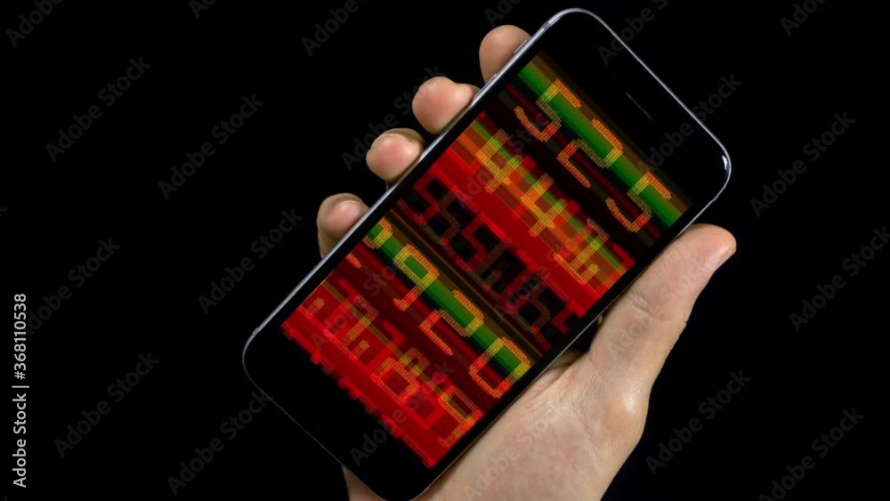 Video of person holding phone with data numbers on screen vídeo do ...