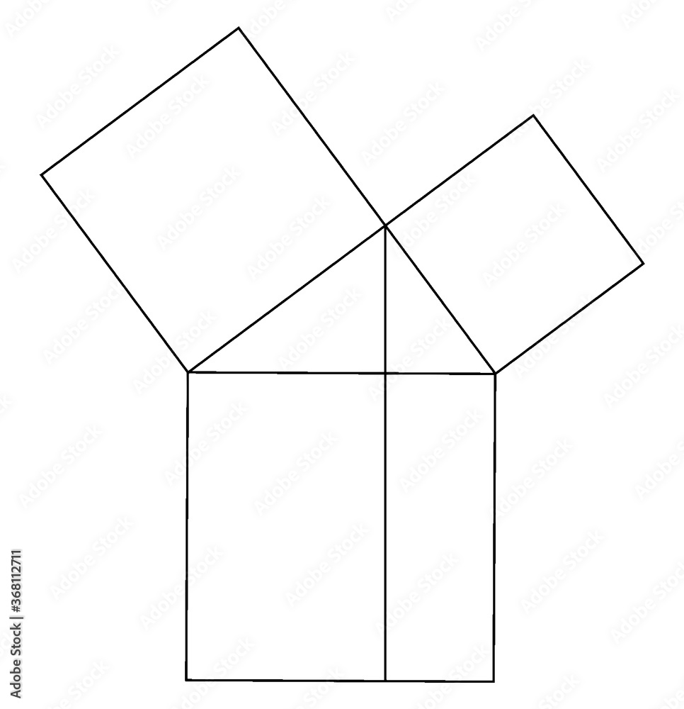 Euclid's Pythagorean Theorem Proof, vintage illustration Stock Vector ... Euclid's Pythagorean Theorem Proof, vintage illustration Stock Vector ...