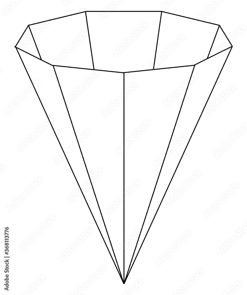 Inverted Nonagonal Pyramid, vintage illustration Stock Vector | Adobe Stock