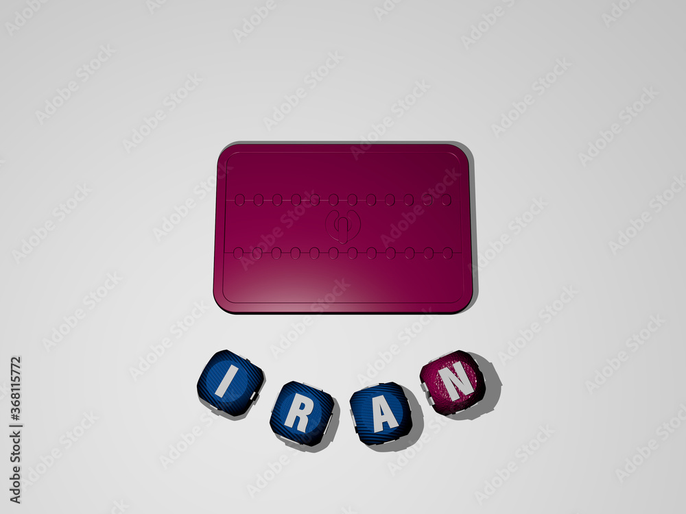 3D illustration of IRAN graphics and text around the icon made by ...