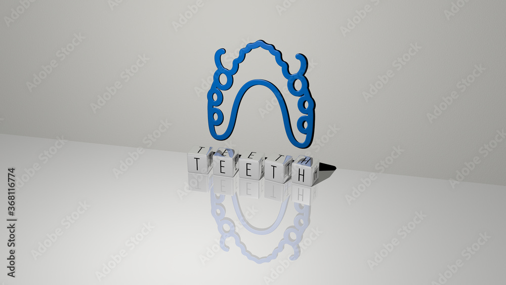 3D graphical image of TEETH vertically along with text built by ...