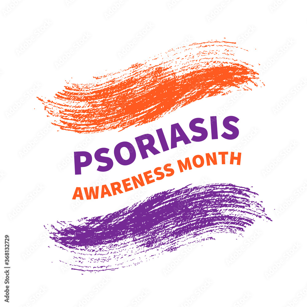 Psoriasis Awareness Month typography poster with lettering and Orange ...
