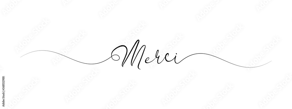merci letter calligraphy banner black color Stock Vector | Adobe Stock