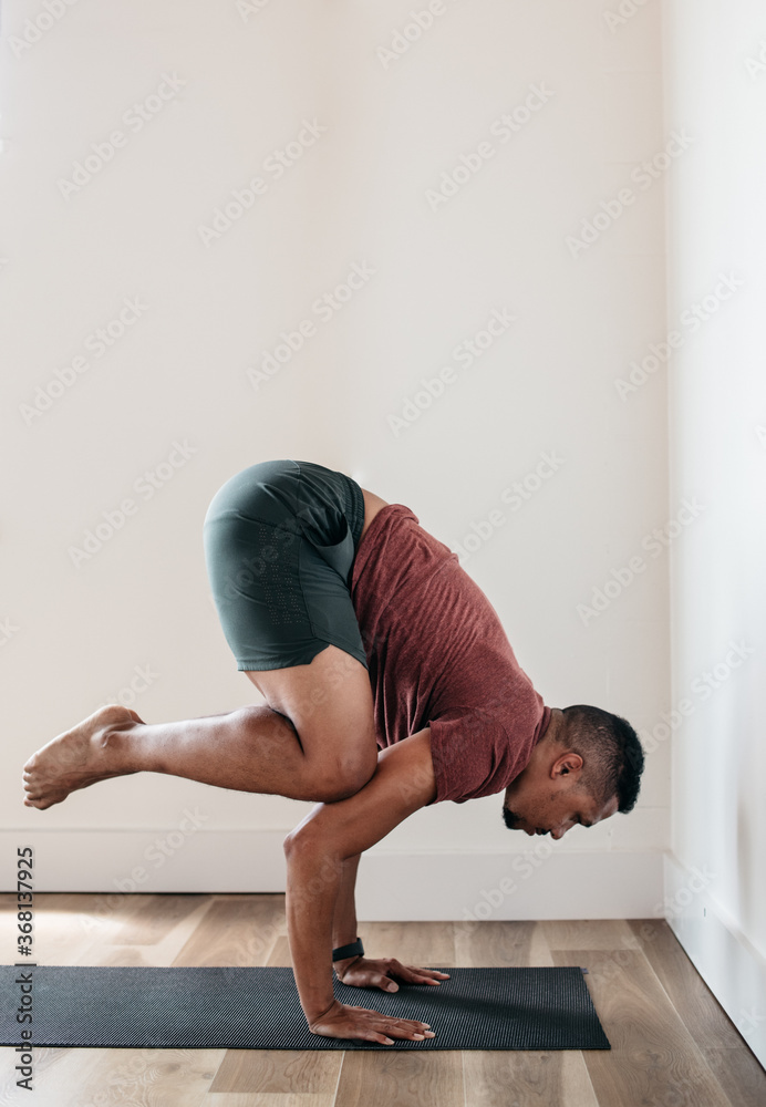 Yoga Crow Pose Man