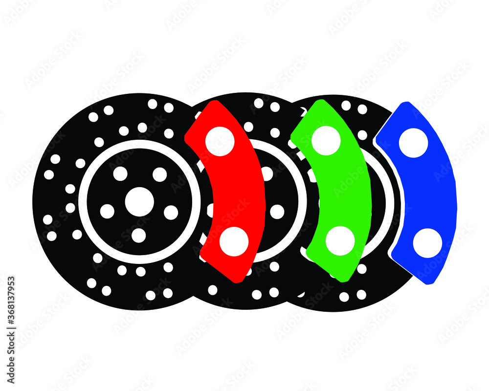 Disc brake icon of type outline Brake pump system Isolated vector sign ...