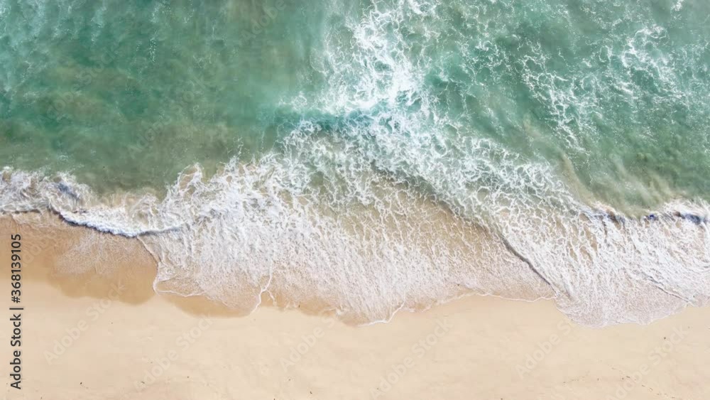 4K UHD Aerial view top view Beautiful topical beach with white sand ...