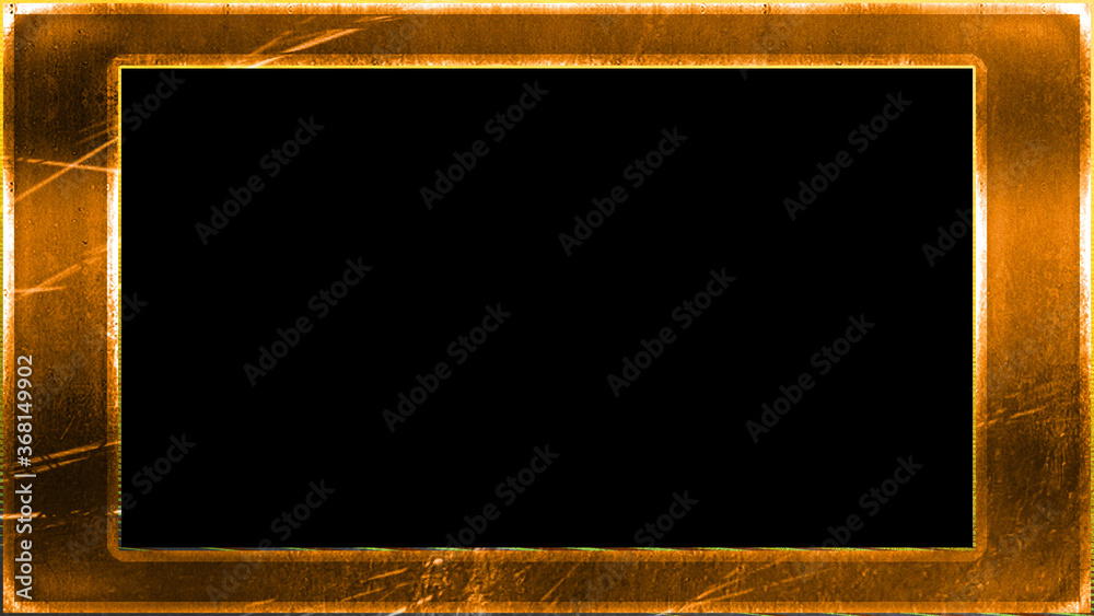 Display metallic interface overlays. Picture frame on isolated ...