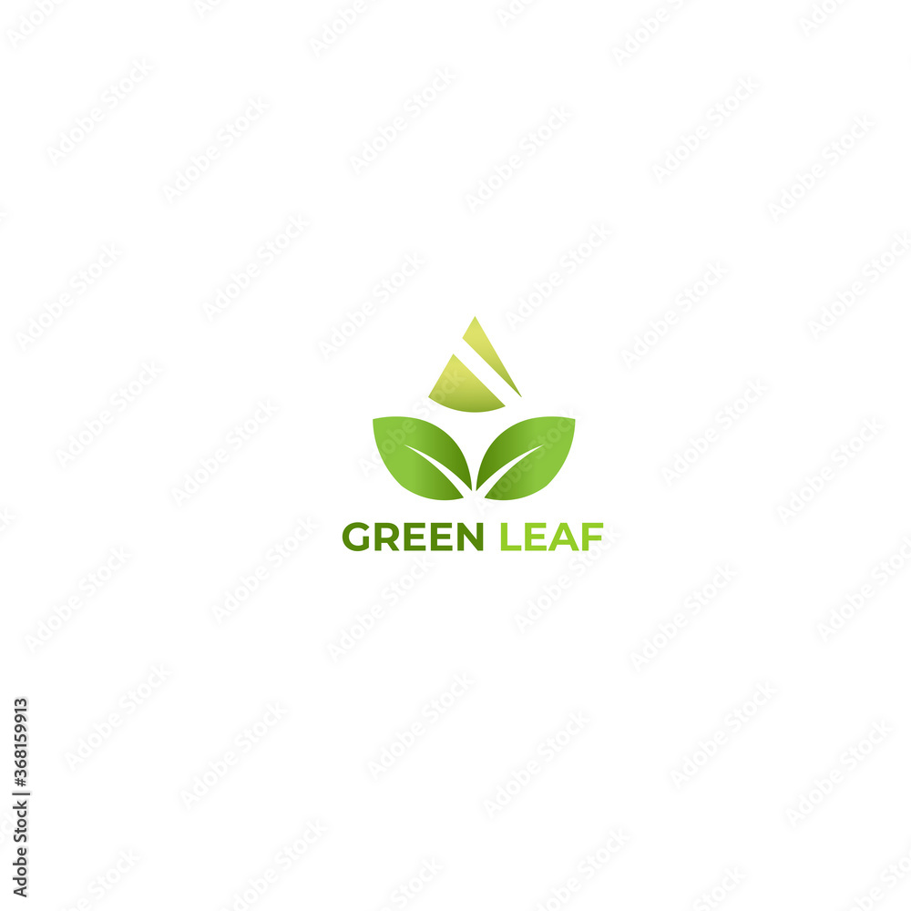 Graphic illustrations with the concept of leaves and triangles that ...