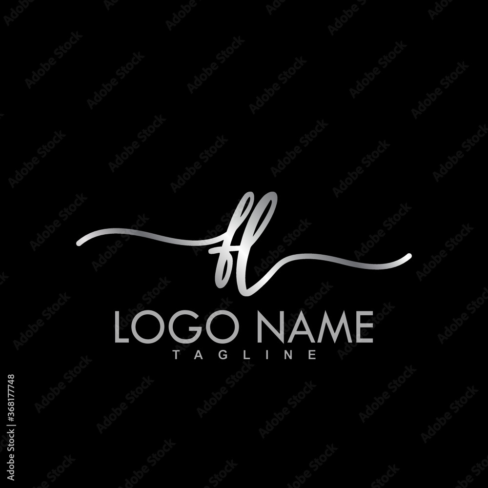 FL Initial Handwriting Monogram Logo Vector Design. Stock Vector ...