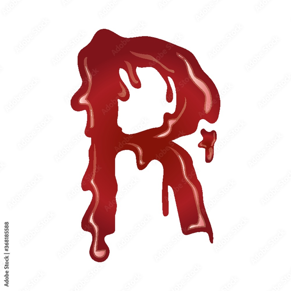 letter r with dripping blood Stock Vector | Adobe Stock
