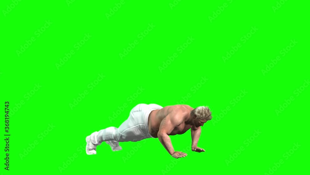 Animation of a overweight fat avatar man wearing white trousers and ...