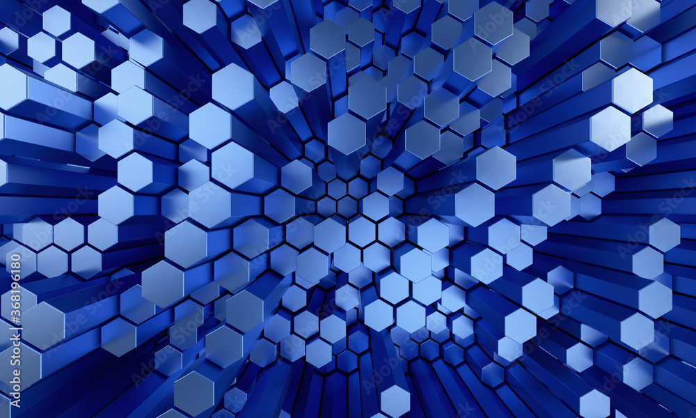 Blue reflection hexagon background. High technology digital concepts ...