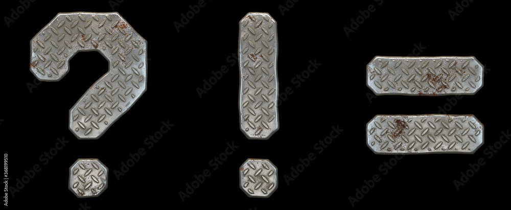 Set of symbols question mark, exclamation, equals mark made of ...