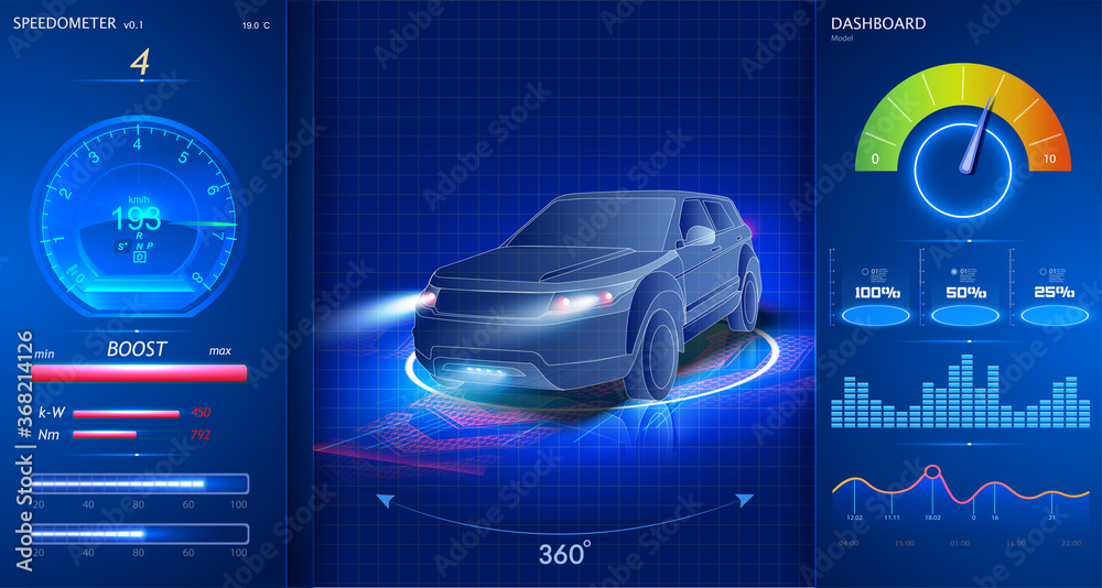 Car service in the style of HUD, Cars infographic ui, analysis and ...