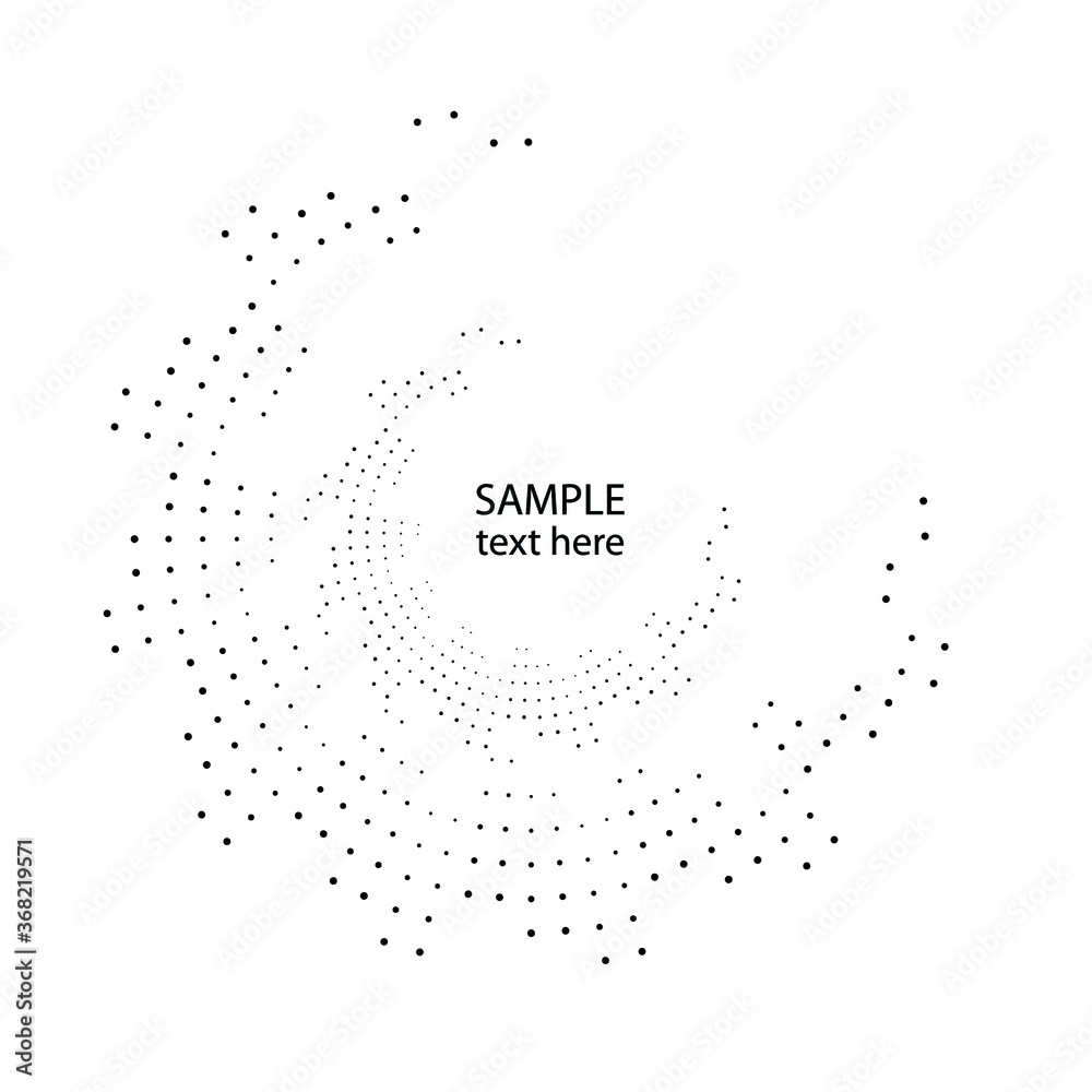 Halftone dots in circle form. Circular Music equalizer . Audio waves ...