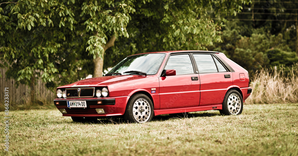 lancia delta, vintage italian compact limousine, sportscar Stock Photo ...