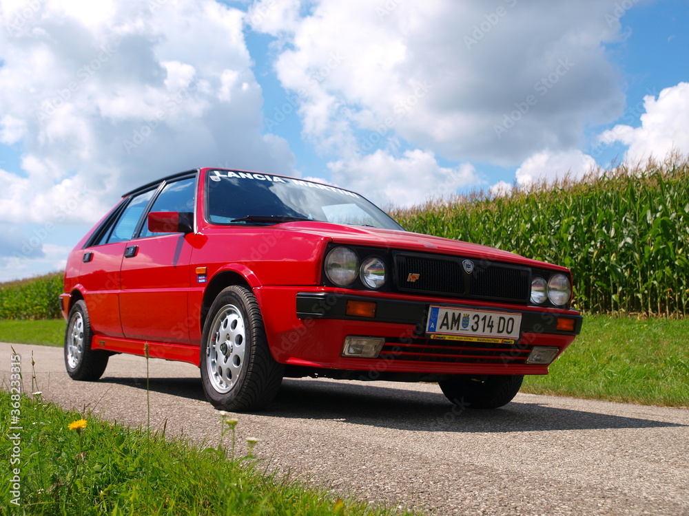 lancia delta, vintage italian compact limousine, sportscar Stock Photo ...