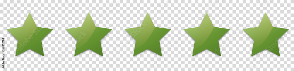 5 green stars for customer produkt rating vector de Stock | Adobe Stock
