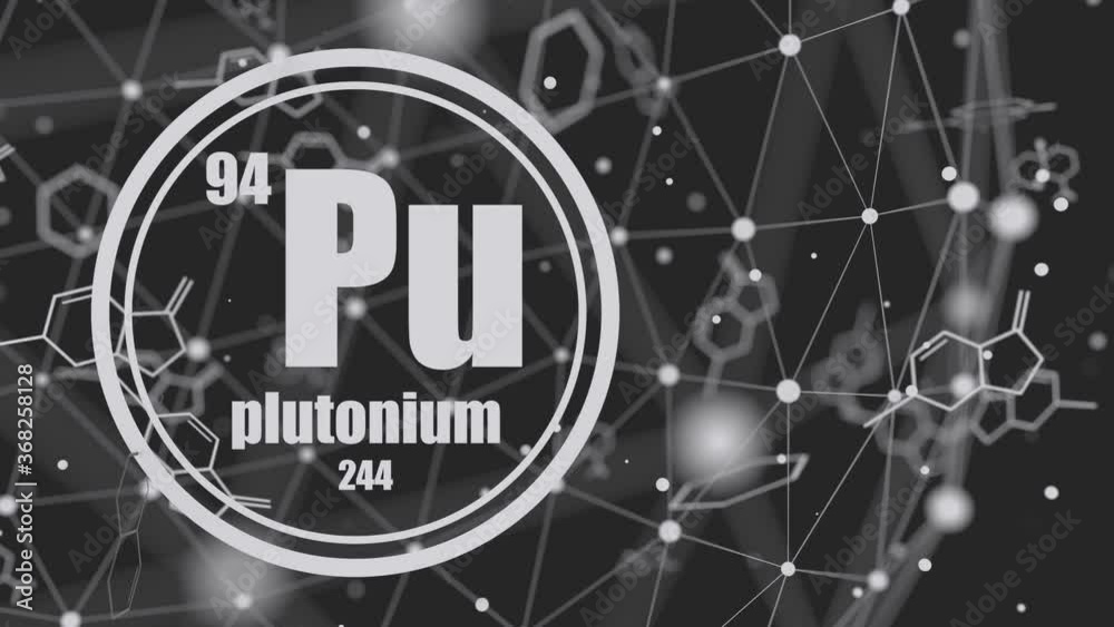 Plutonium chemical element. Sign with atomic number and atomic weight ...